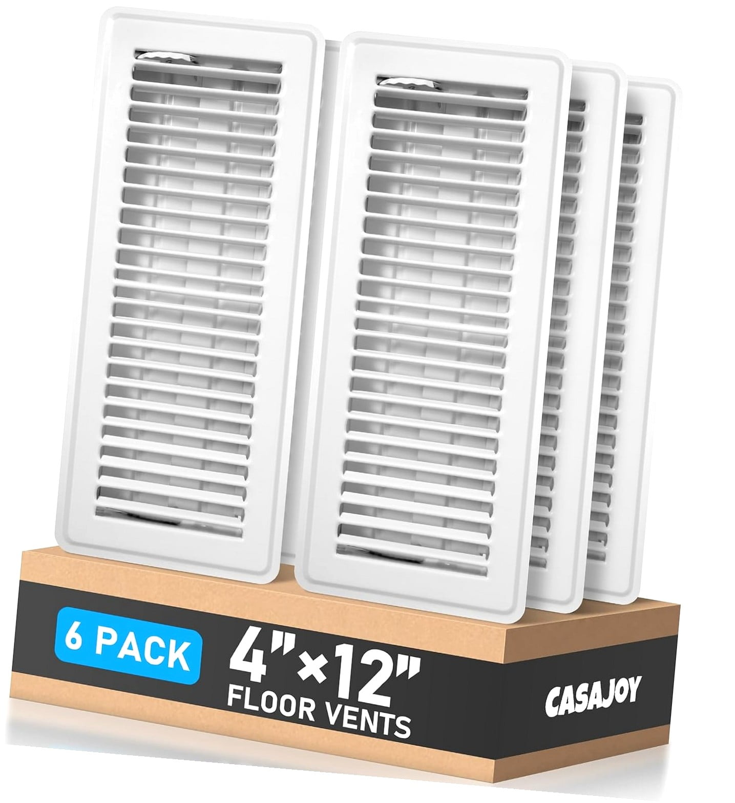 Hyjoy 6 Pack Floor Vents Floor Registers 4x12 inch, Floor Air Vent ...