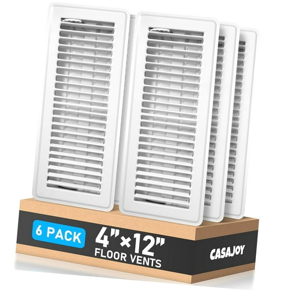Hyjoy 6 Pack Floor Vents Floor Registers 4x12 inch, Floor Air Vent ...