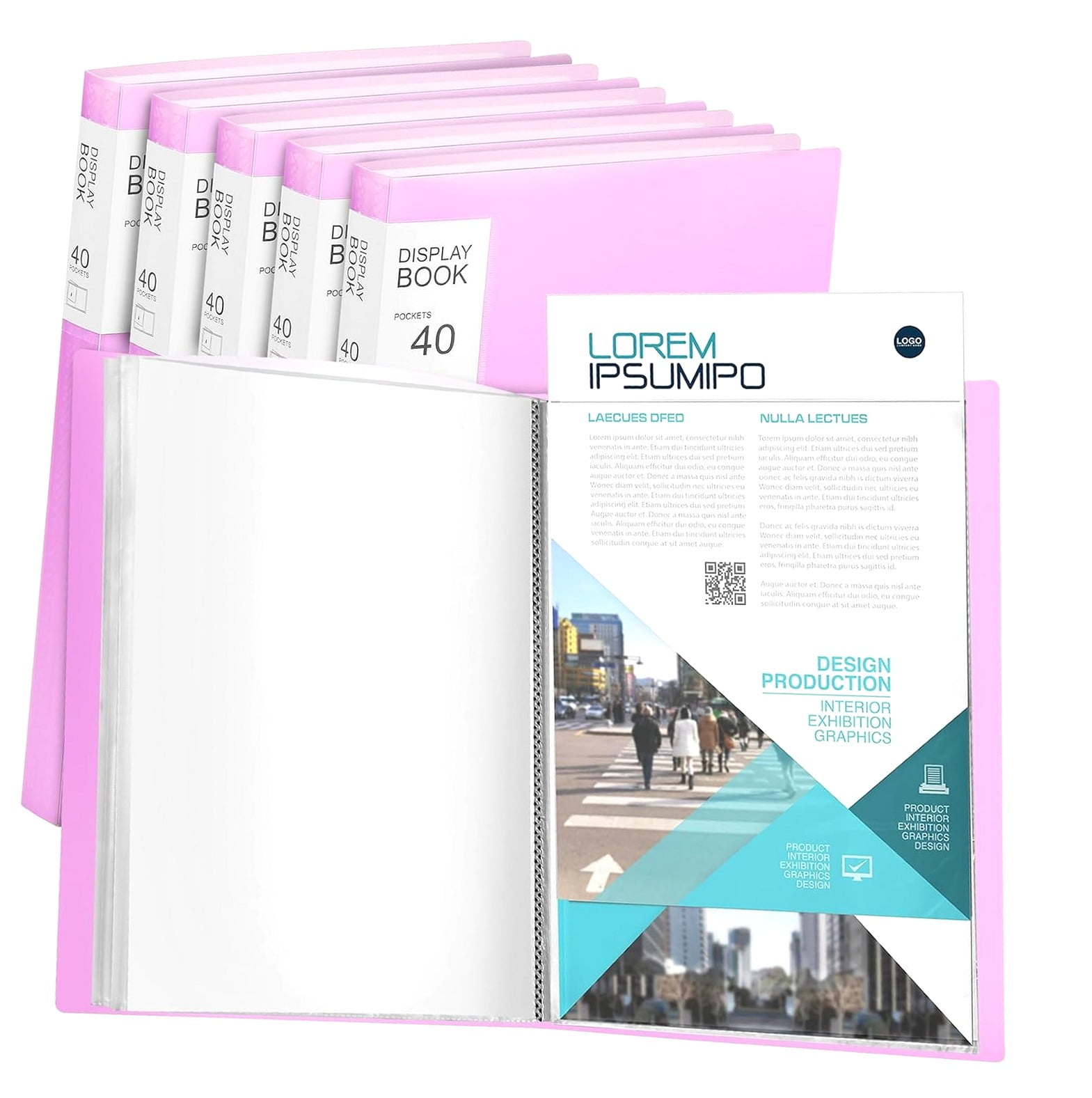 Hyjoy 6 Piece Binder with Plastic Sleeves Large 8.5" 11" Display ...