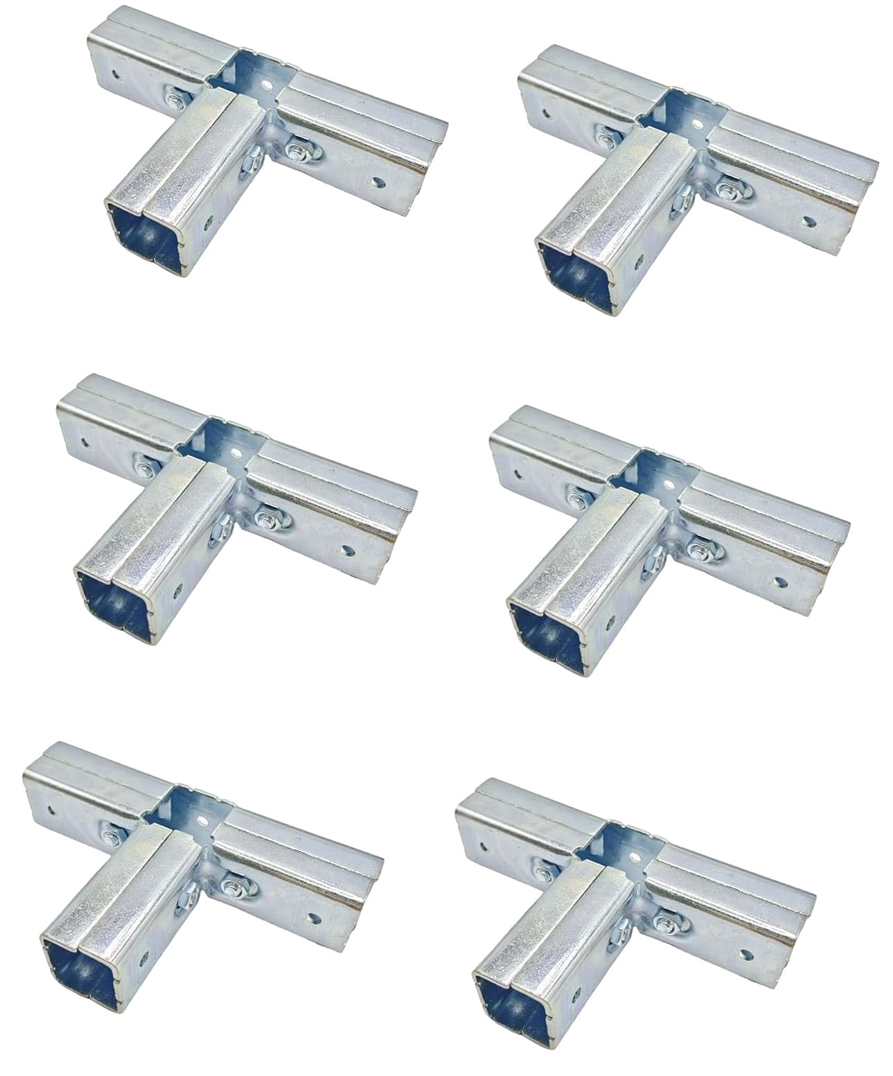 Hyjoy 6 Pieces 4 Way Shape Connector, Square Steel Tube Fittings Joint ...
