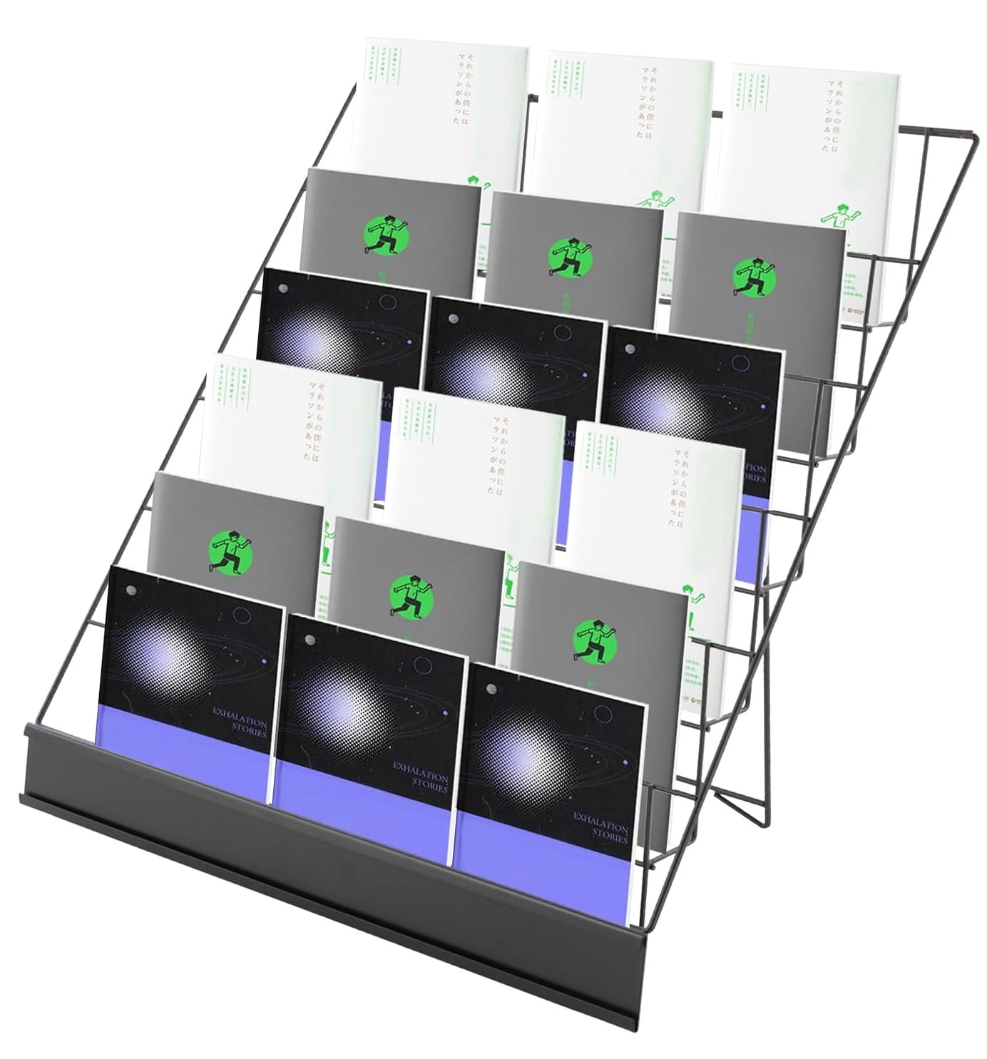 Hyjoy 6 Tier Table Top Magazine Rack, Comic Book Display Stand with ...