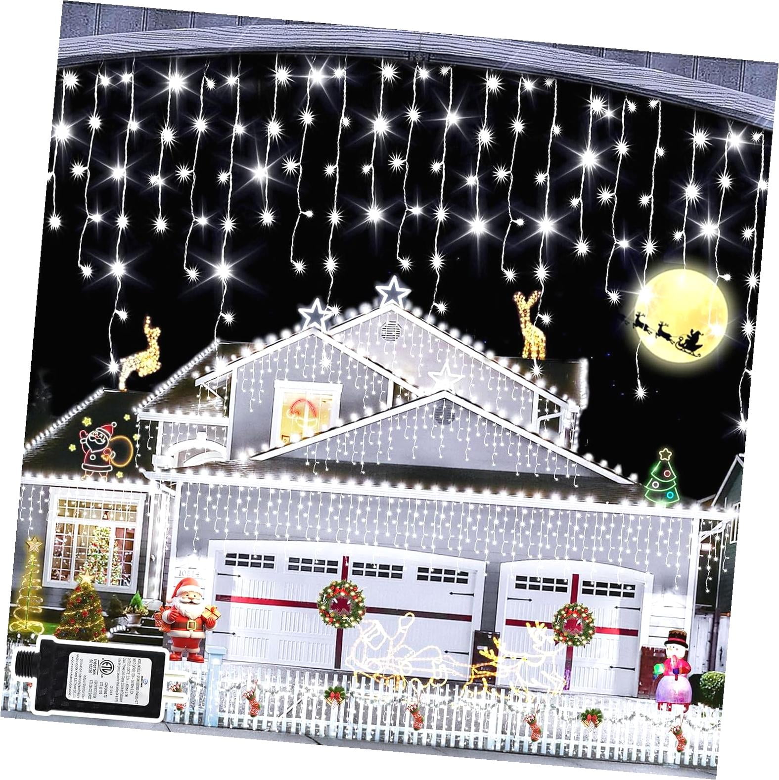 Hyjoy 65 FT 640 Christmas Lights Decorations Clear Wire String Lights ...
