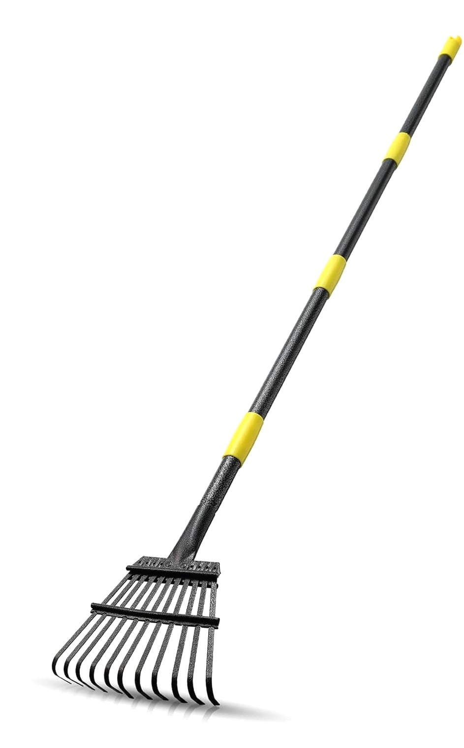 Hyjoy 65 Inch Rake for Leaves, Rakes with 11 Metal Tines Ergonomics ...
