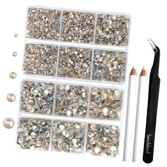 Hyjoy 6736pcs Hotfix Rhinestones Flatback, Mixed 5 Sizes Craft ...