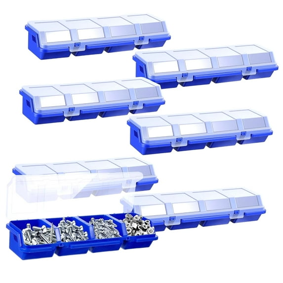 Hyjoy 6Pcs Screw Organizer Box with Locks, Storage Bins with Locks 4 ...