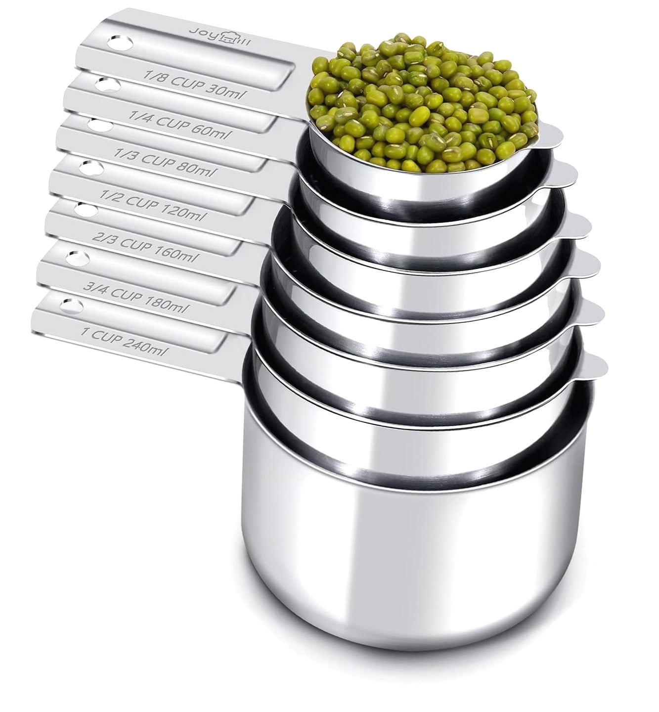 Hyjoy 7-Piece Measuring Cups Set, 304 Steel Metal Measuring Cups for ...