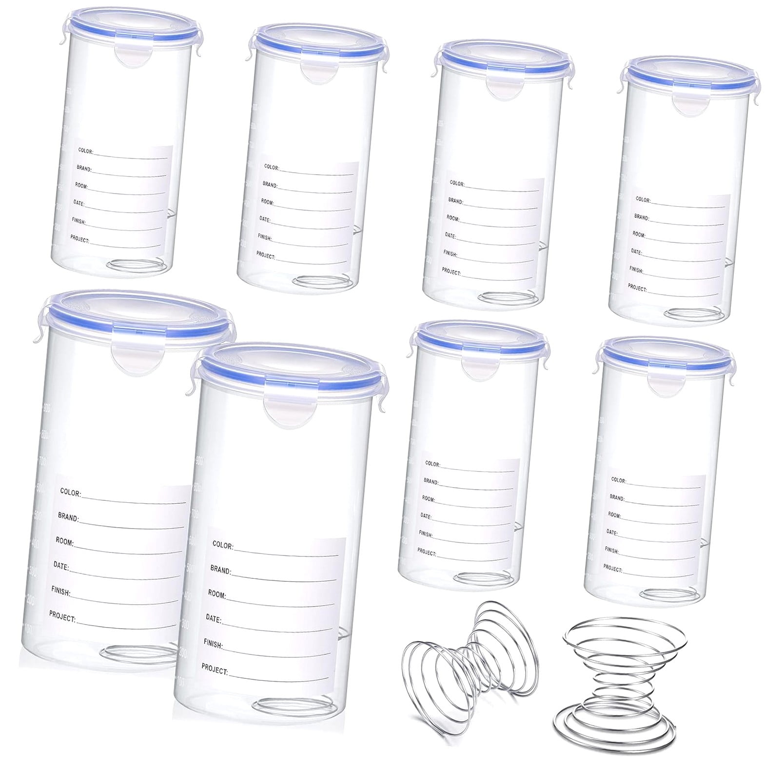Hyjoy 8 Set Plastic Paint Container with Airtight Paint Storage ...