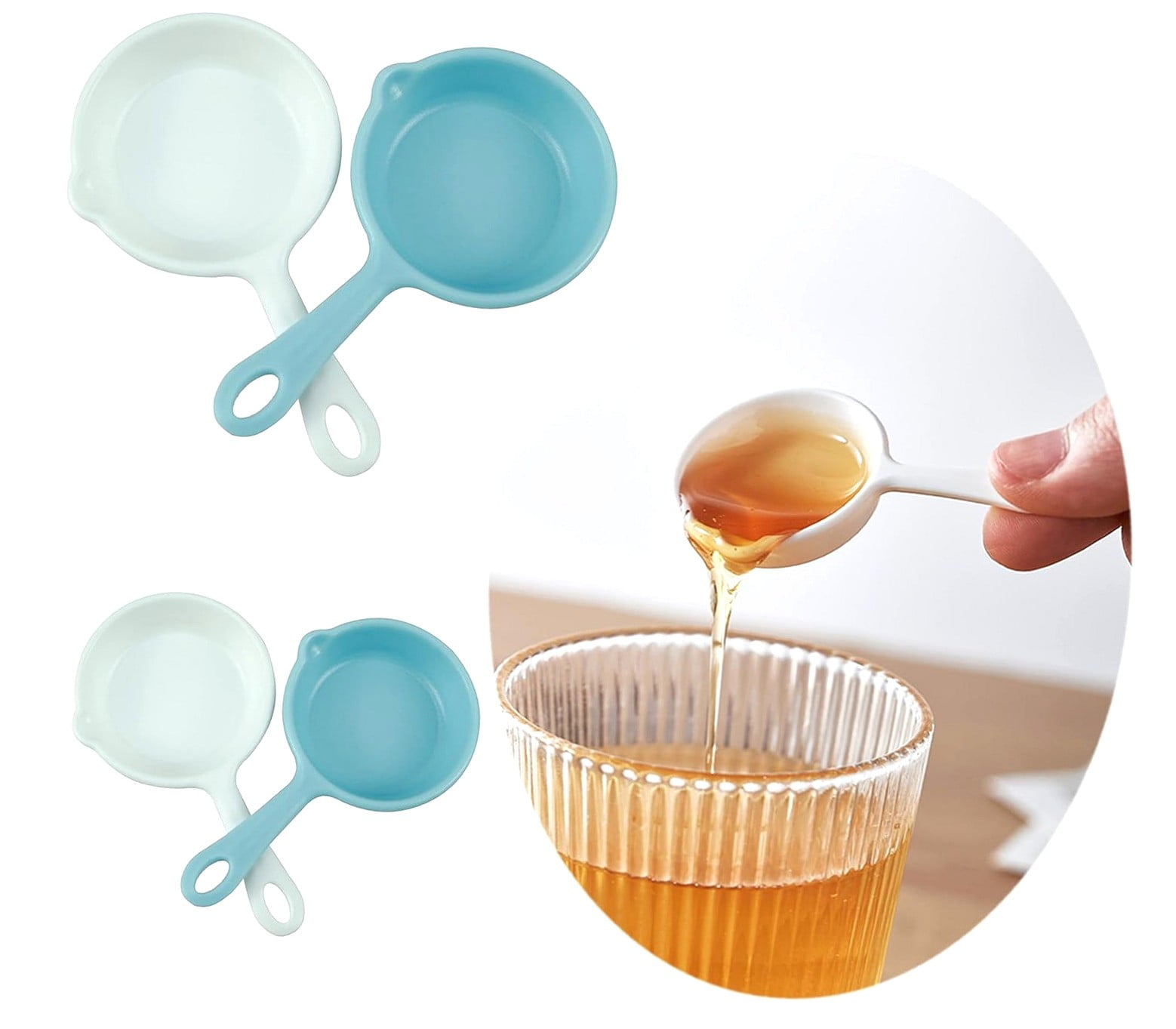 Hyjoy 8 Sets Teaspoons Spoons Measuring Scoops with Short Handle for ...