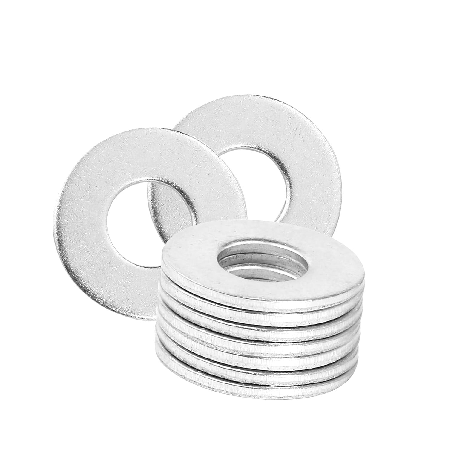 Hyjoy #8 Steel Flat Washers - 0.44" Outer Diameter, 304 (18-8) Steel ...