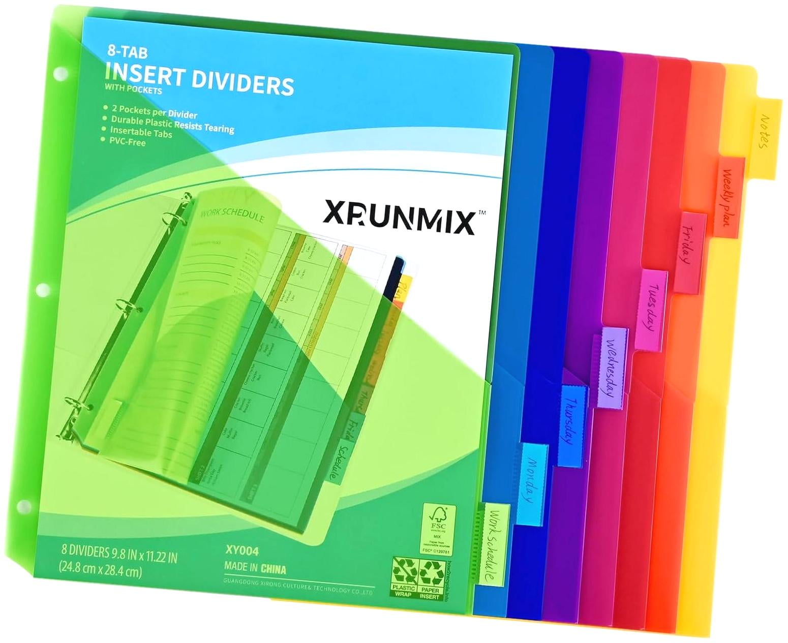 Hyjoy 8-Tab Binder Dividers - Index Pockets Divider for 3 Binders, 3 ...