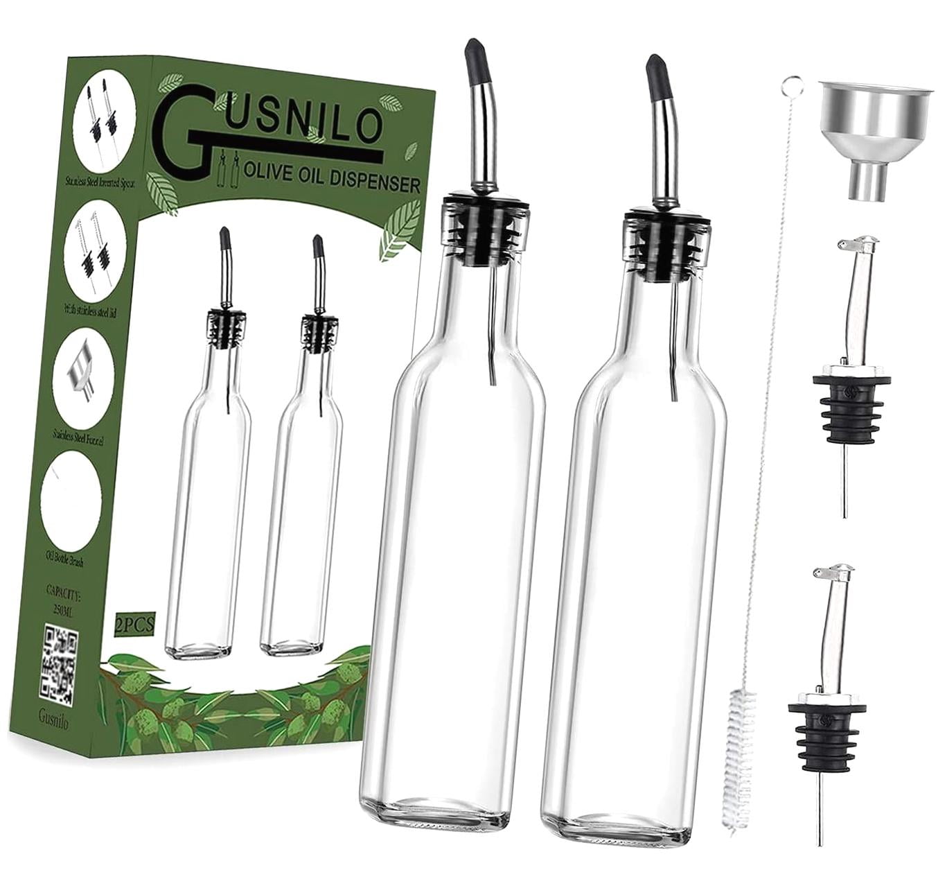 Hyjoy 8 oz Olive Oil Dispenser Set, Includes Olive Oil Bottle, Syrup Dispenser, and Vinegar ...