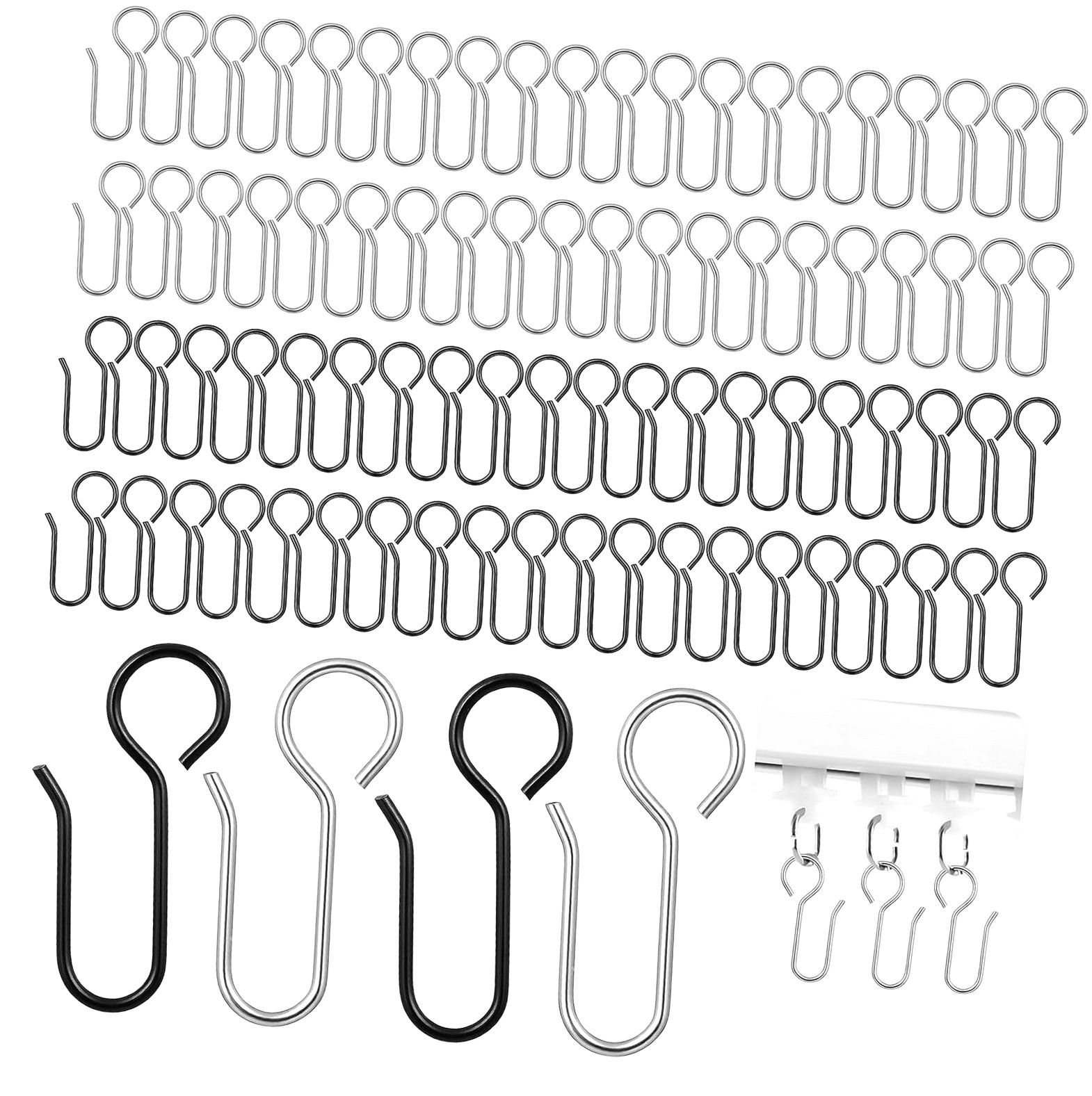 Hyjoy 80 PCS Metal Curtain , -Shaped Small Metal Curtain Clips, Ceiling ...