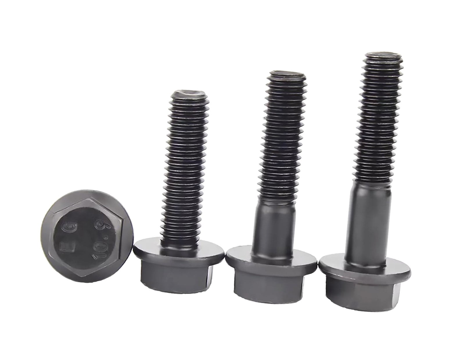 Hyjoy 8Pcs M10 80mm Flanged Hex Bolts, Flange Hexagon Screws, Half ...