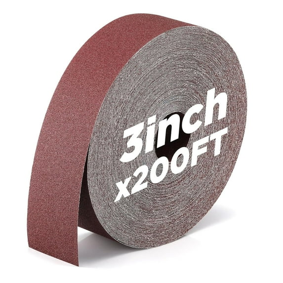 Hyjoy Abrasive Sandpaper Roll 3'' 200 ft 80 Grit Drum Sander Sandpaper ...