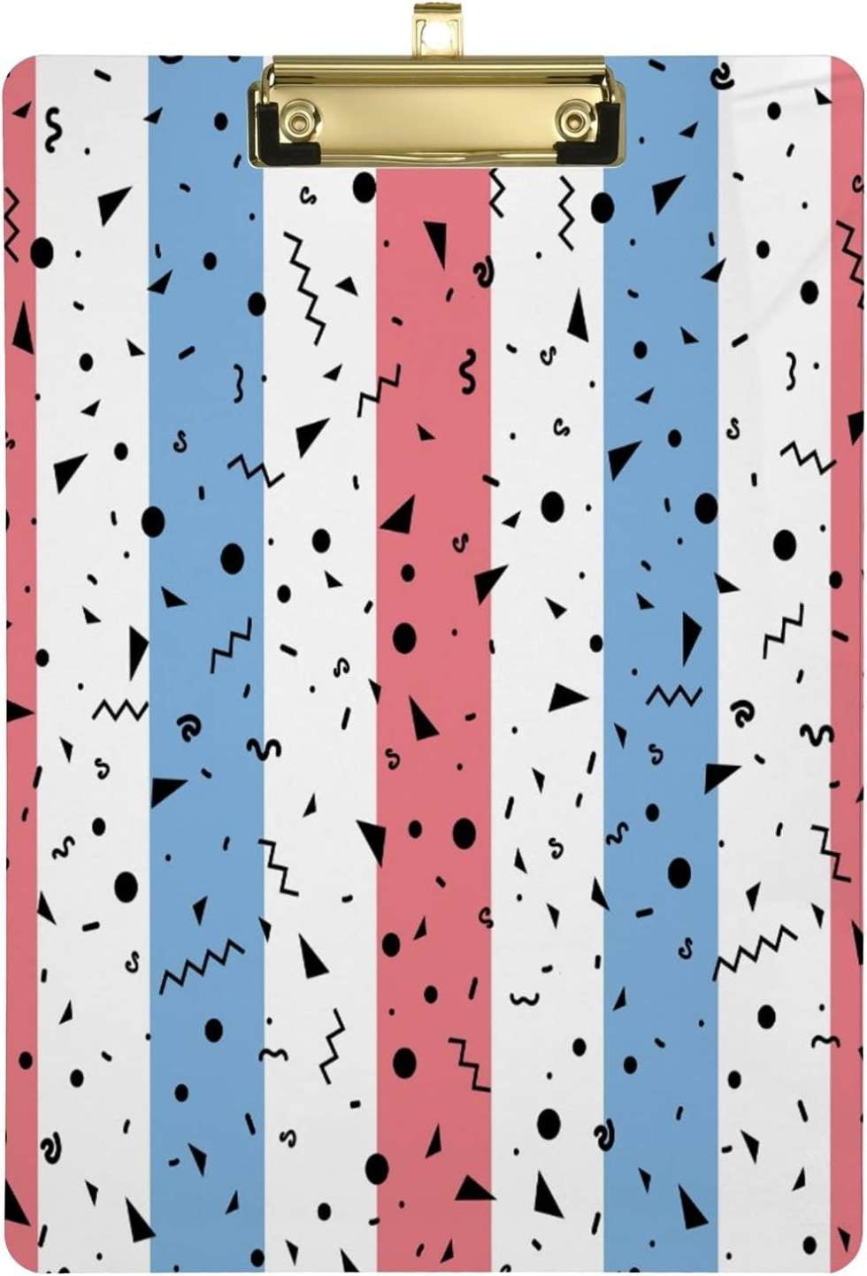 Hyjoy Abstract Geometry Stripe Blue Clipboard Acrylic Fashion Letter A4 ...