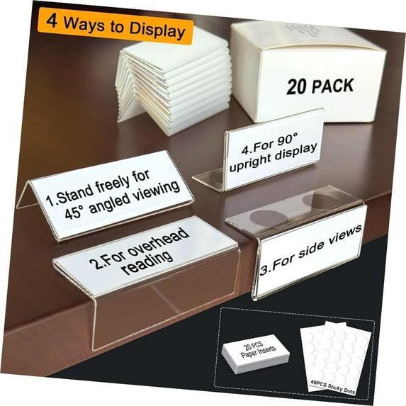 Hyjoy Acrylic Labels, -Shape Book Labels, Tags, Sign Holder, Display ...