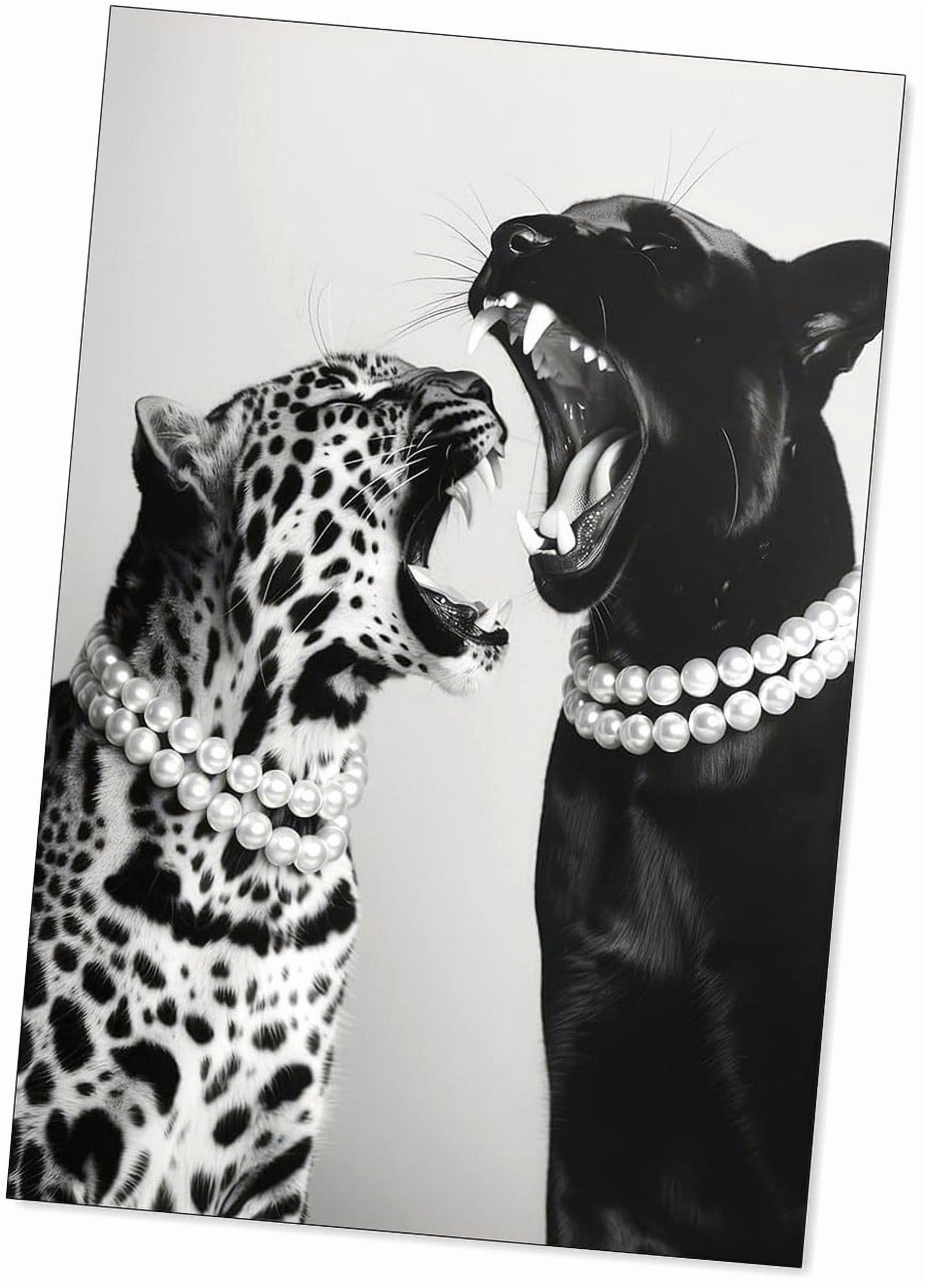 Hyjoy Aesthetic Canvas Wall and White Funny Cheetah Poster Painting ...