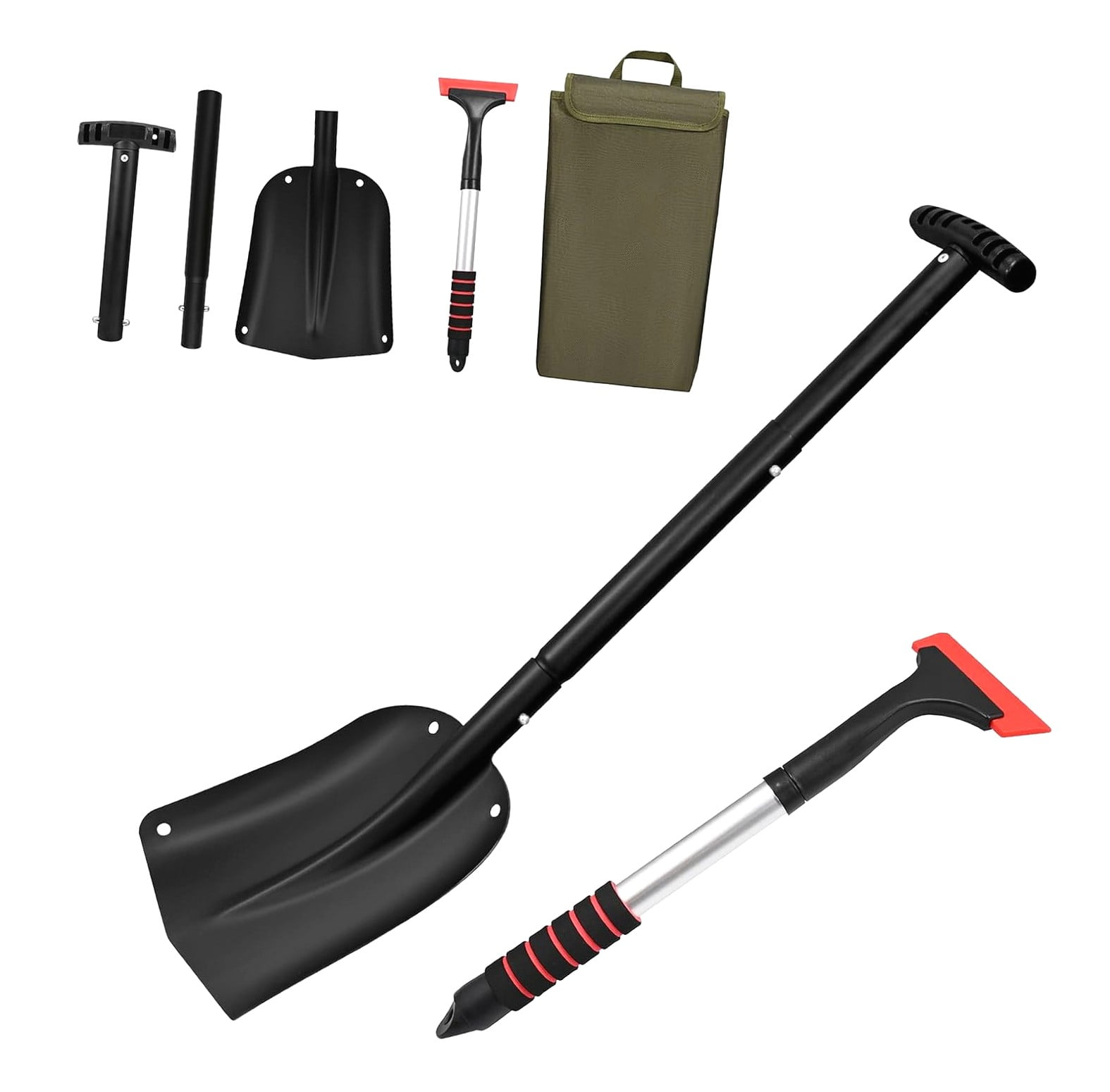 Hyjoy Aluminum Snow for Car with Car Scraper, 26"-32" Collapsible Small ...