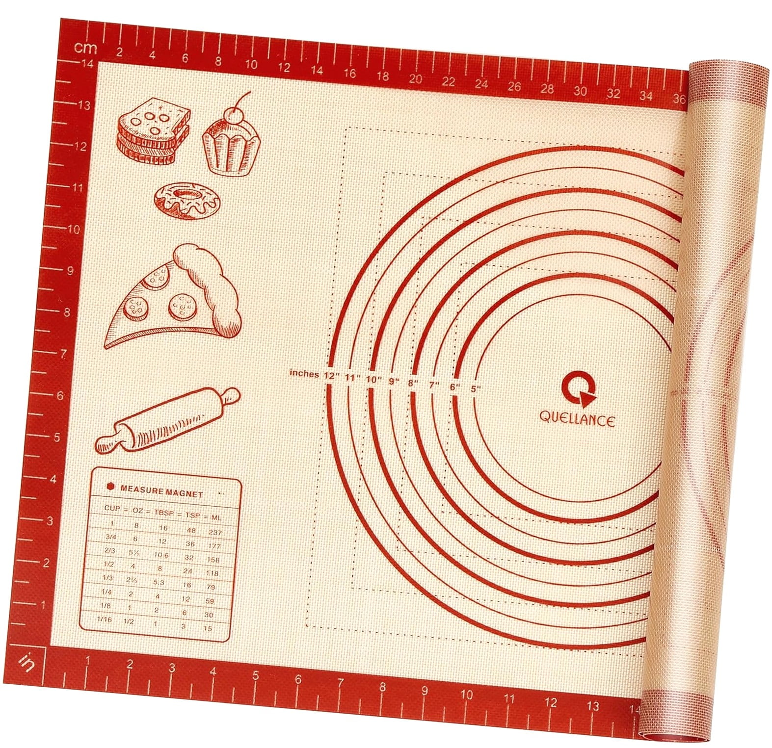 Hyjoy Baking Pastry Dough Mat 26x16Inch Extra Large Cookie Bread ...