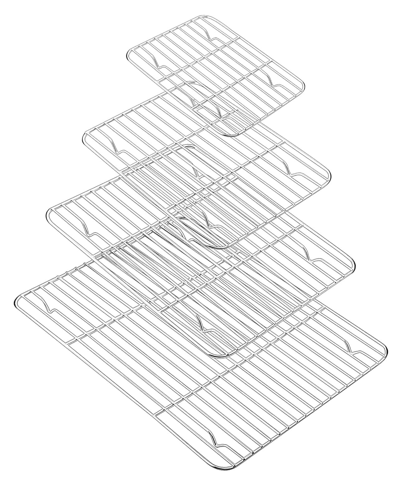 Hyjoy Baking Rack Set Steel Baking Racks, Roasting Rack for Roasting ...