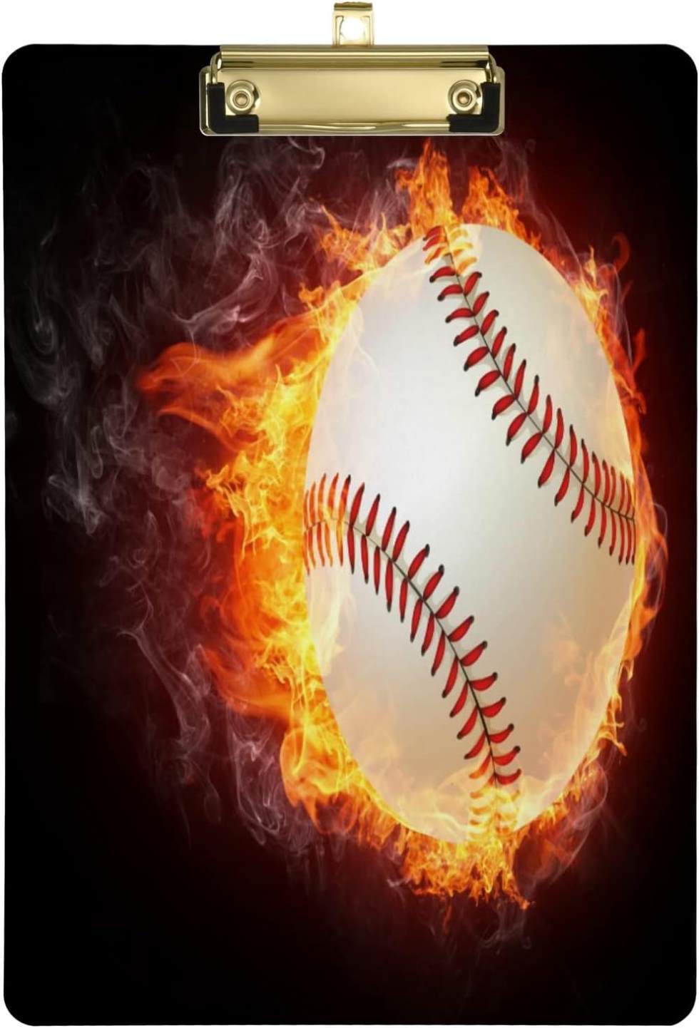 Hyjoy Baseball Enveloped in Fire Flames Clipboard Acrylic Fashion ...