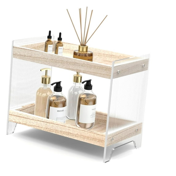 Hyjoy Bathroom Countertop Organizer, 2-Tier Wood Bathroom Organizers ...