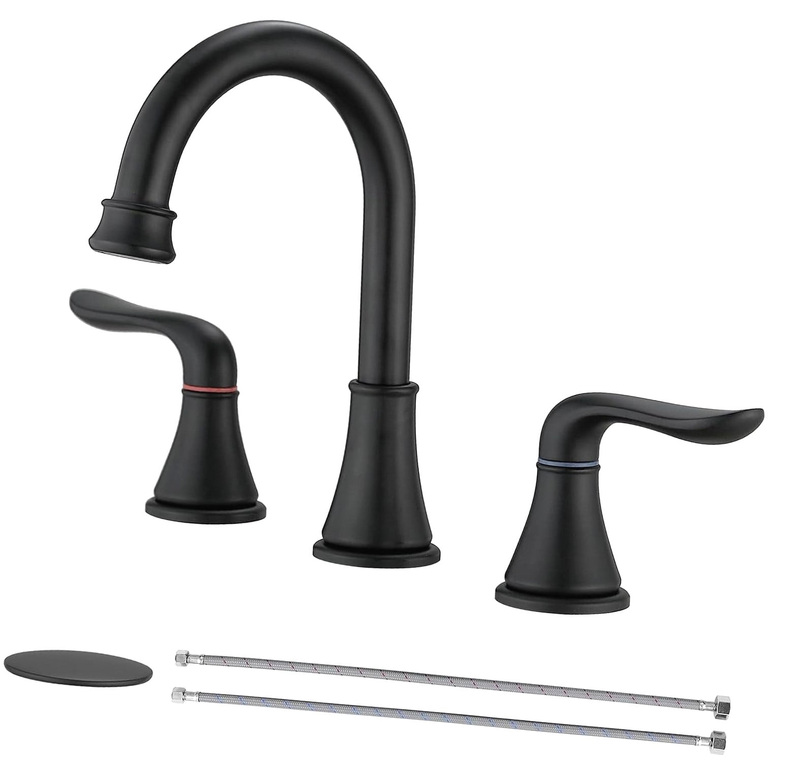 Hyjoy Bathroom Faucets 3 Hole, 8 Inch Widespread Bathroom Sink , Double ...