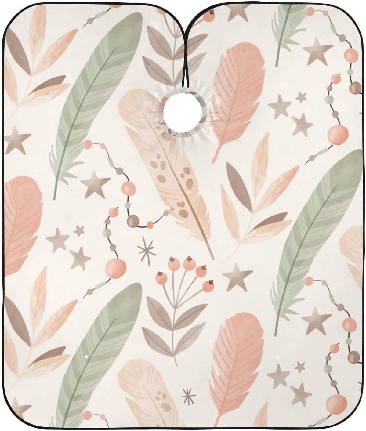 Hyjoy Beautiful Feathers Waterproof Barber Cape for Men Adjustable Neck ...