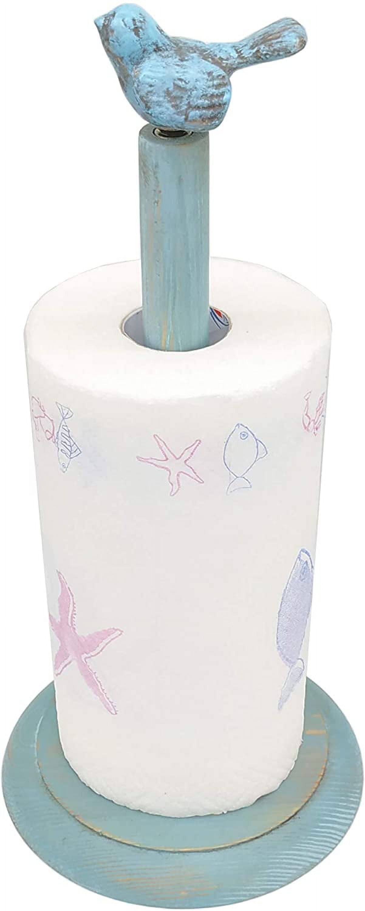 Hyjoy Bird Design Wood Paper Holder Stand Paper Holder, One-Handed Tear ...