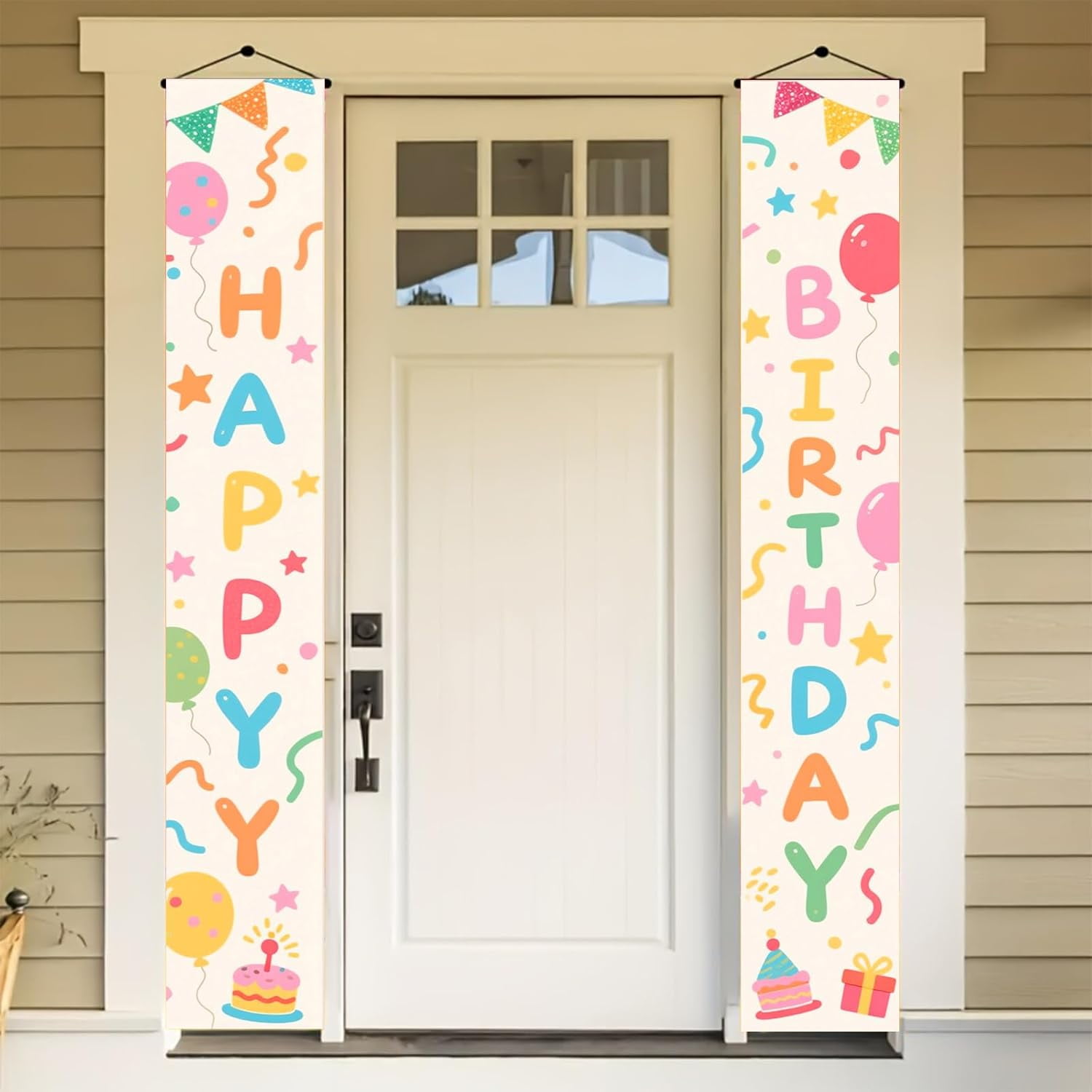 Hyjoy Birthday Party Door Banner 12x71 Inch Vertical Hanging Entry ...