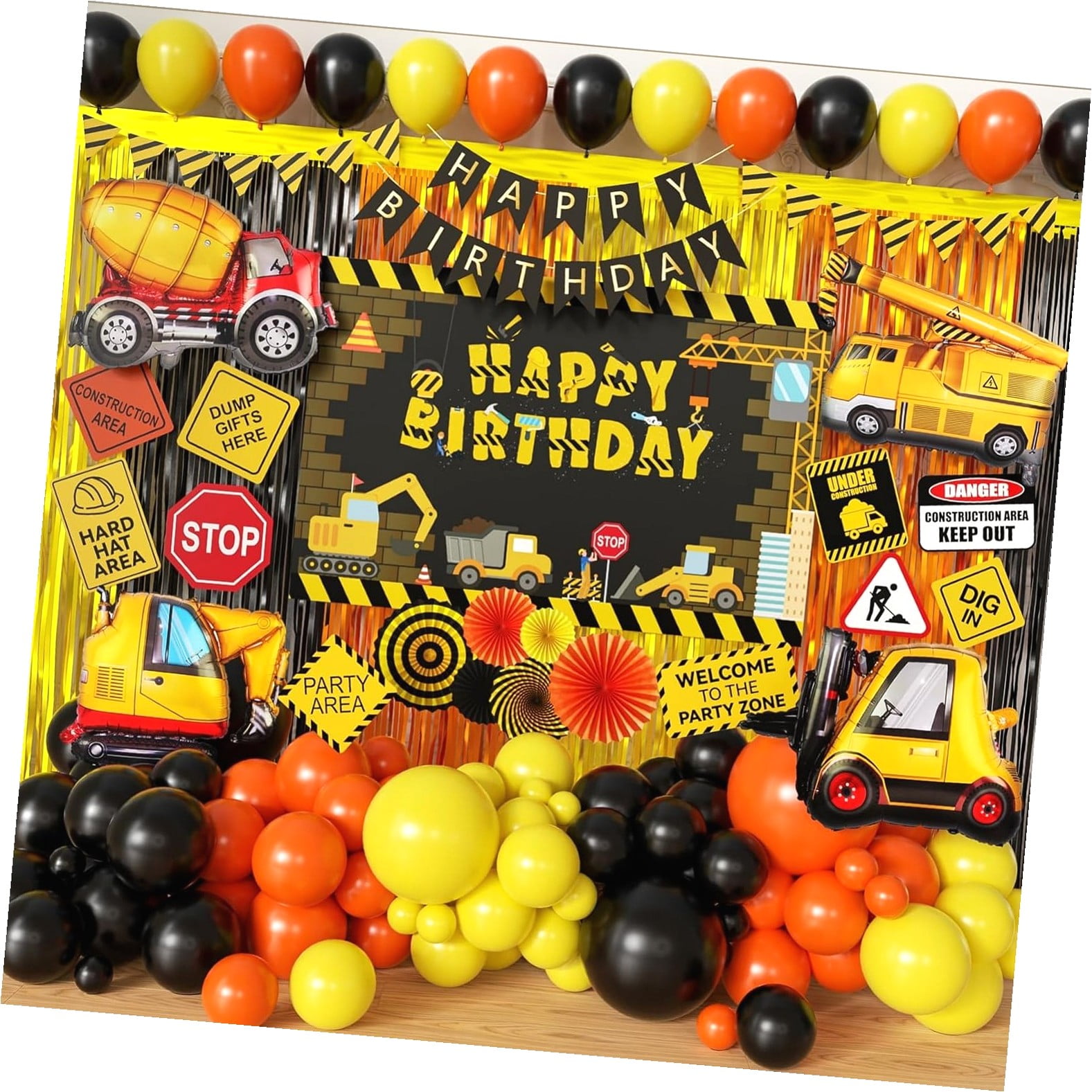 Hyjoy Birthday Party Supplies Dump Truck Party Decorations Kits Set ...