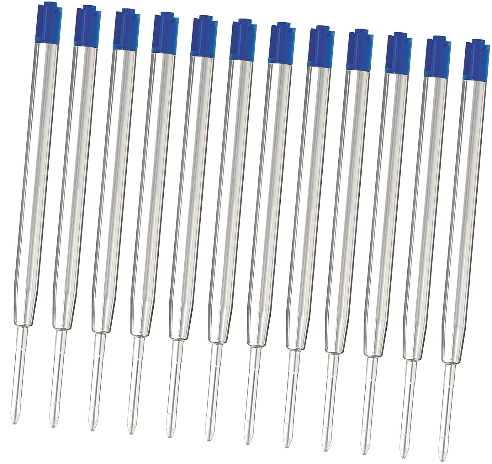 Hyjoy Blue Ink Pen Refills - 12 Pack Medium Point 1.0mm Tip Smooth ...