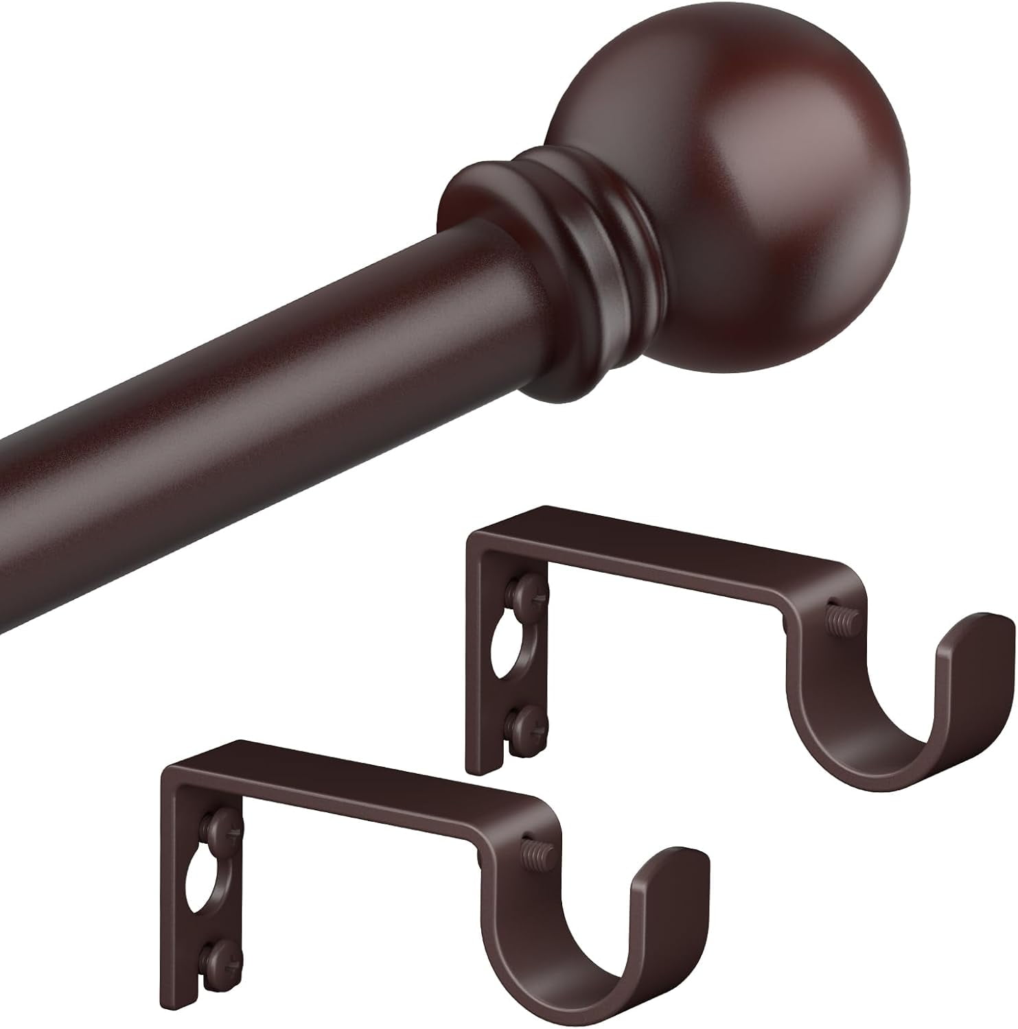 Hyjoy Bronze Curtain Rods for Bedroom with Brackets, 5/8 Inch Diameter ...