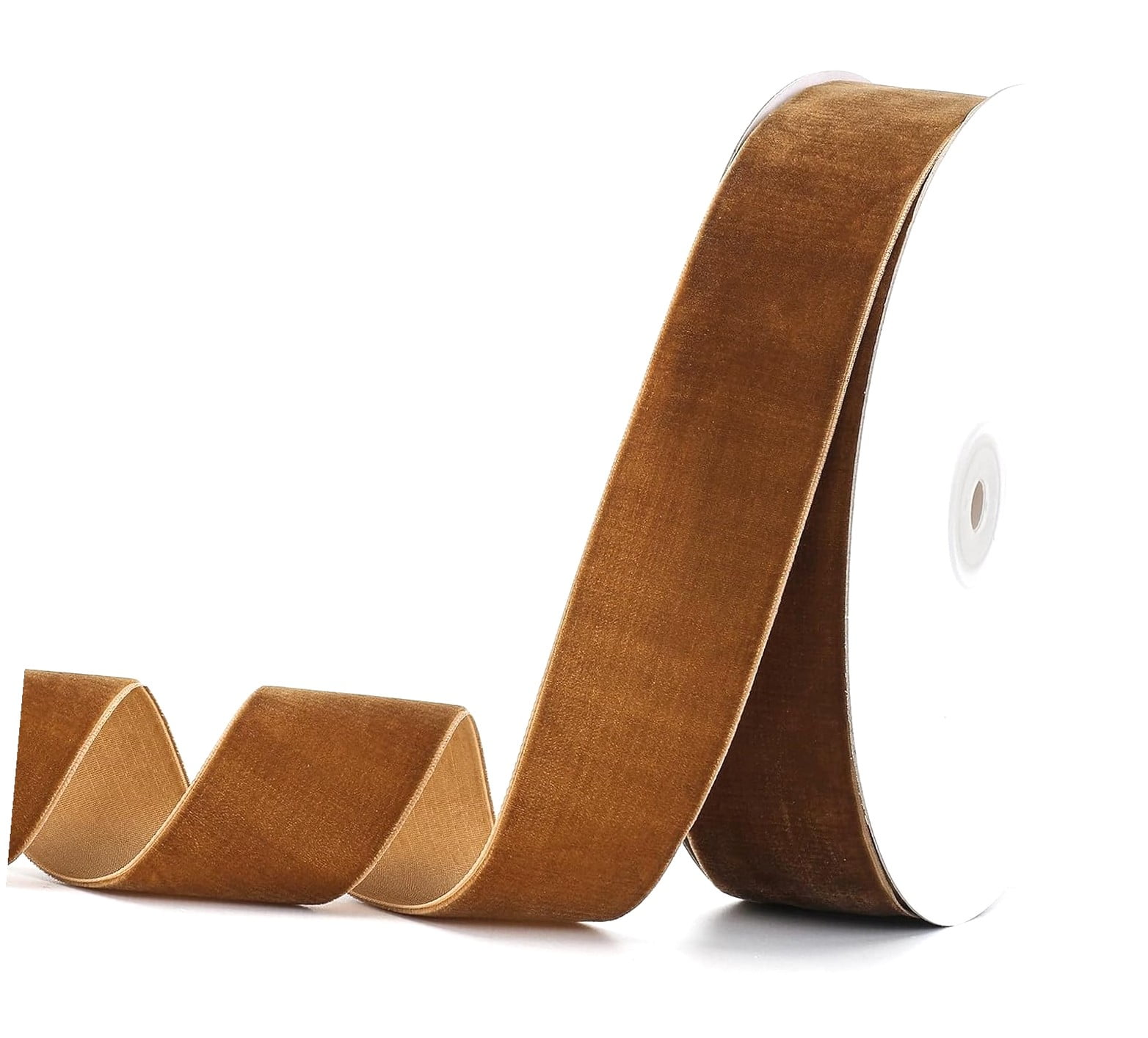 Hyjoy Brown Velvet 1-1/2" 20Yd, for Crafts, Hair Bows Creation, Wreaths, Wedding and Christmas ...