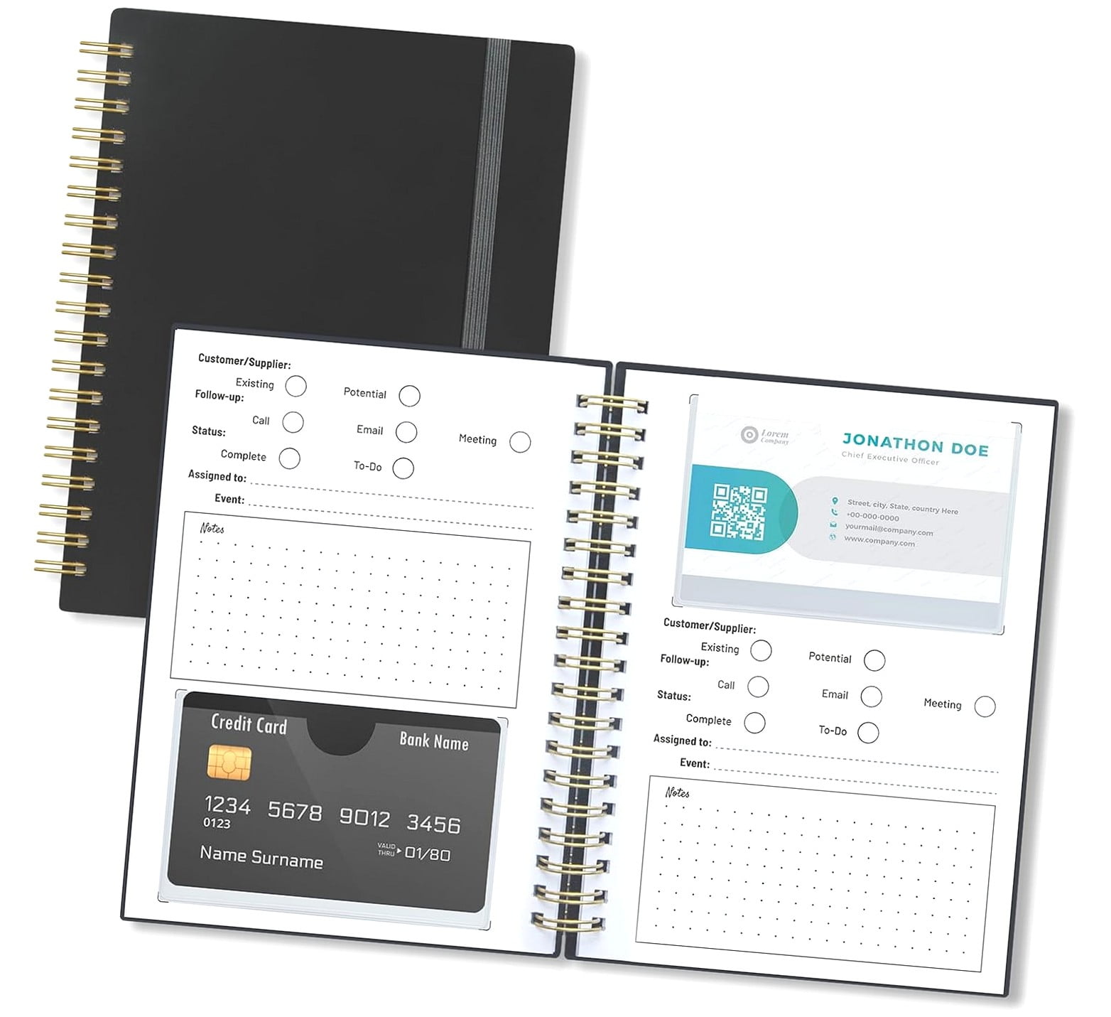Hyjoy Business Card Organizer Book Holder-Credit Card Organizer ...