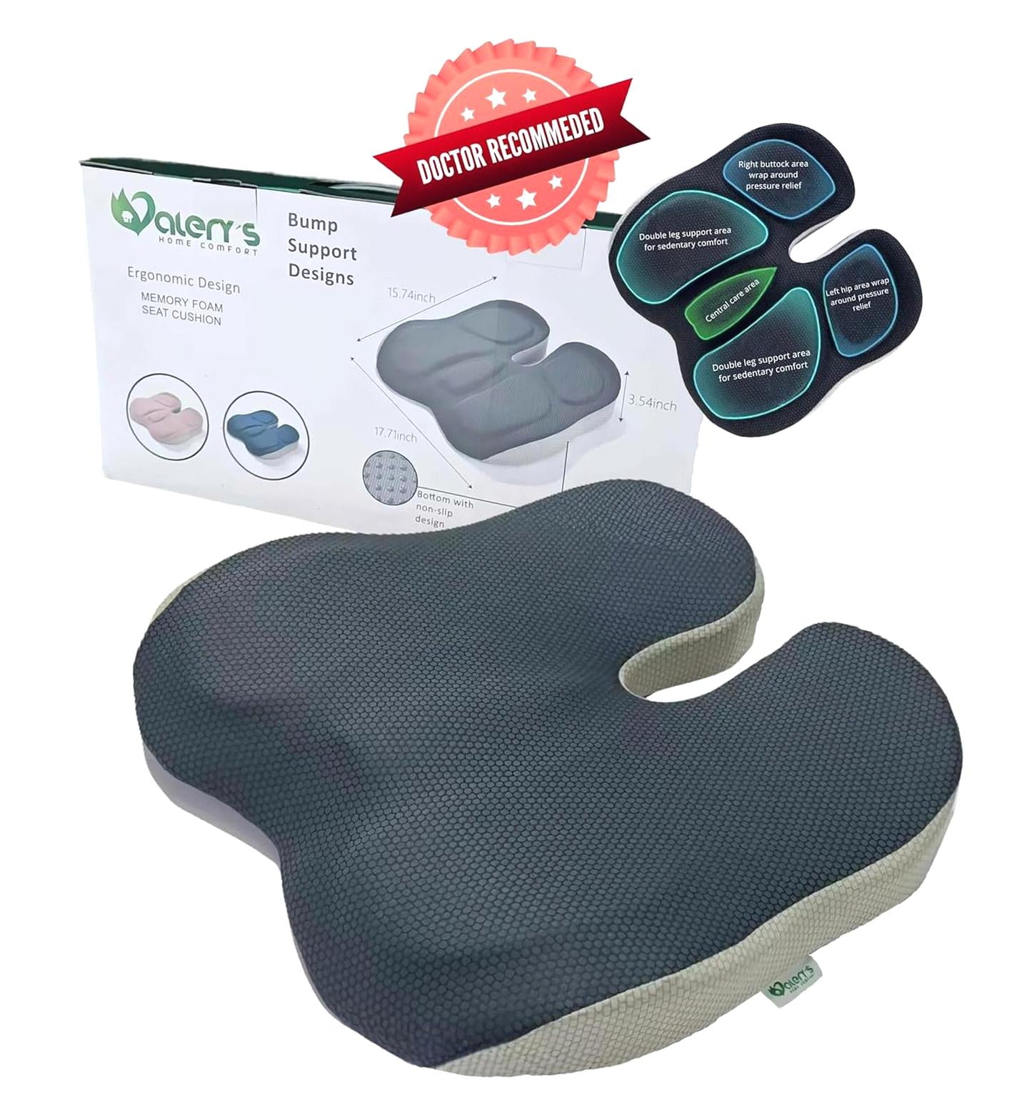 Hyjoy Butterfly-Shaped Orthopedic Seat for Sciatica, Tailbone & Lower ...