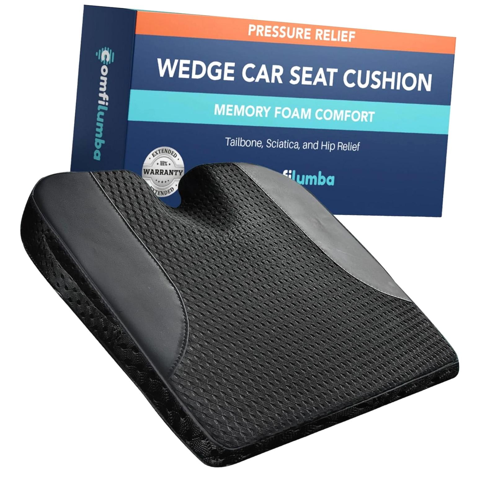 Hyjoy Car Seat , Premium Memory Foam Wedge for Sciatica & Back Pain ...