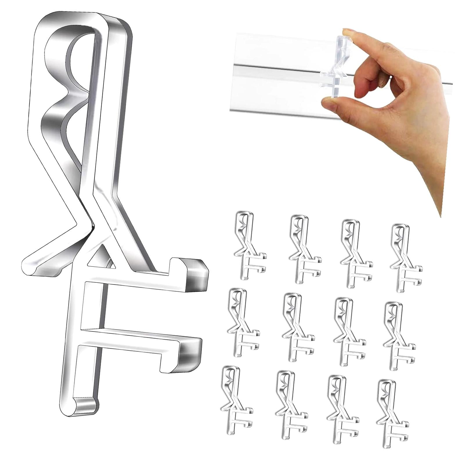 Hyjoy Channel Valance Clips, 1-7/8inch Clear Plastic Clips for The ...