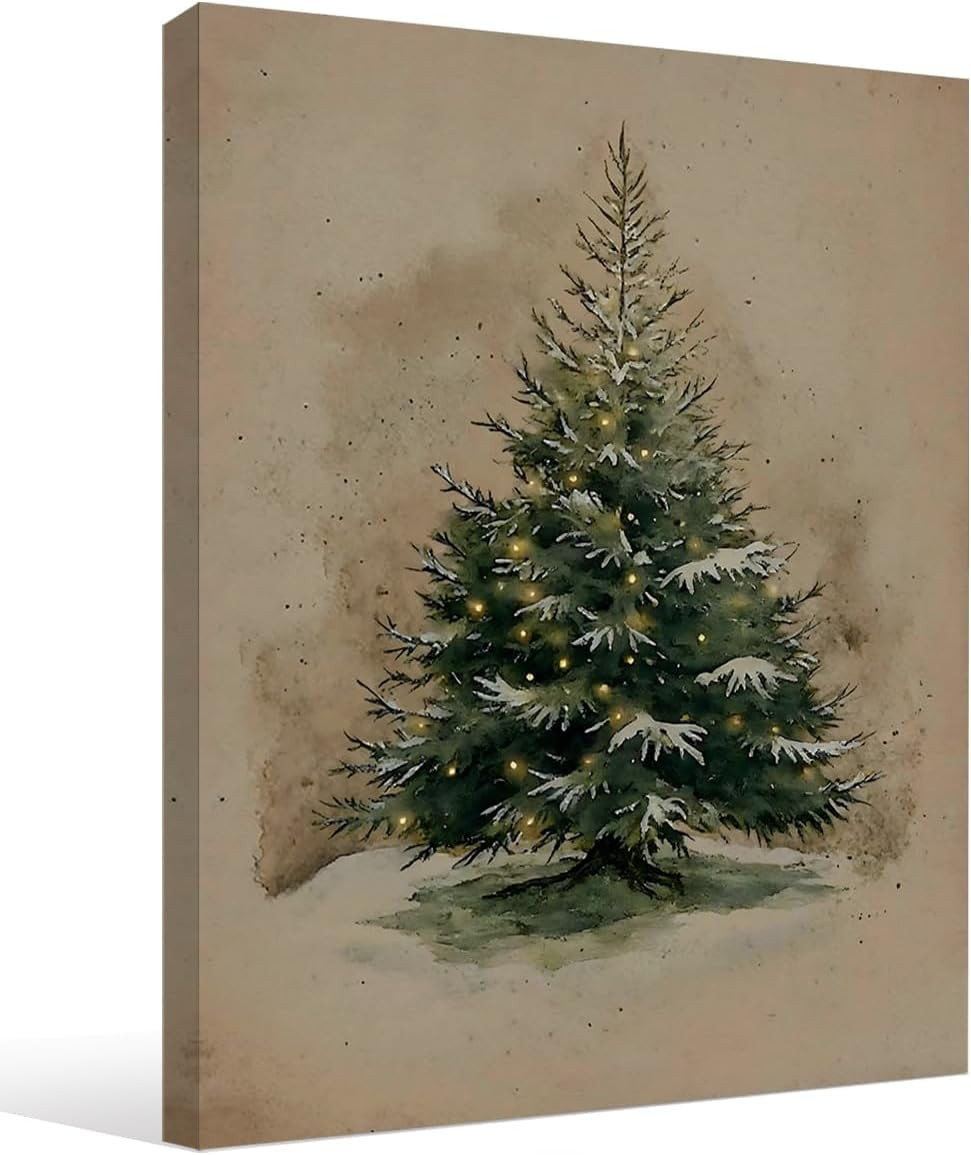 Hyjoy Christmas Tree Wall Decor, Canvas, Winter Tree Canvas Prints for ...