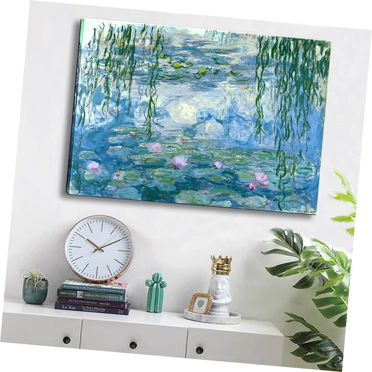 Hyjoy Claude Canvas Wall Water Lilies Artwork Picture Print with ...