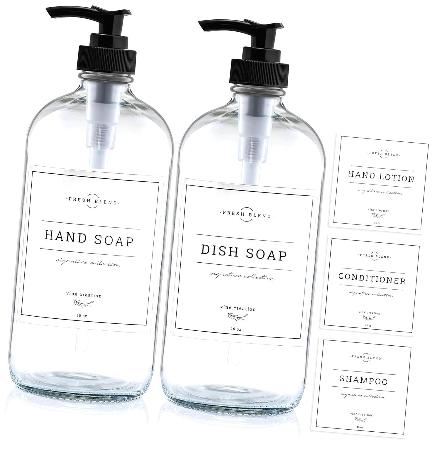 Hyjoy Clear Dispenser, 2 Pack Kitchen Dispenser Set with Rustproof Pump ...