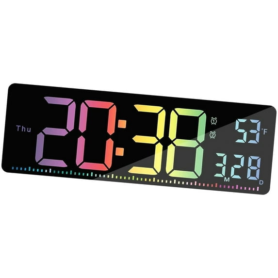 Hyjoy Clock Large Display with Temperature, Date and Day of Week, Large ...