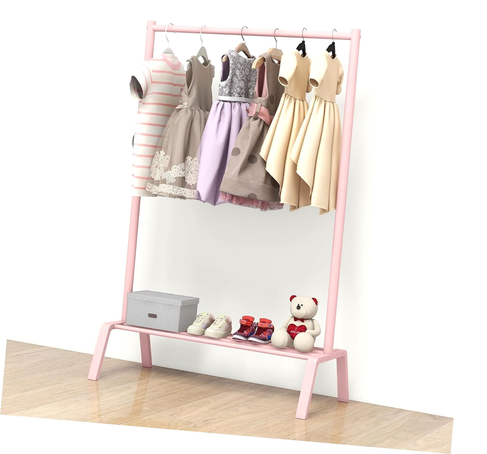 Hyjoy Clothing Rack, Metal Dress Storage, Costume Rack with Storage ...