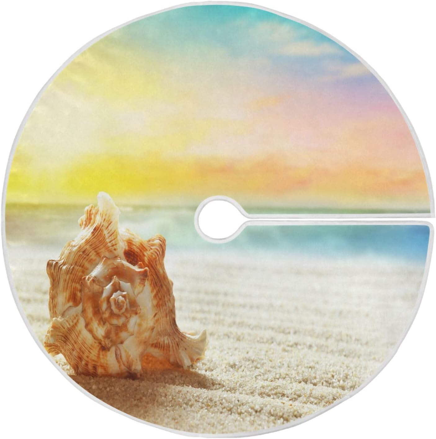 Hyjoy Conch Summer Beach Tree Skirts for Festive Holiday Party ...