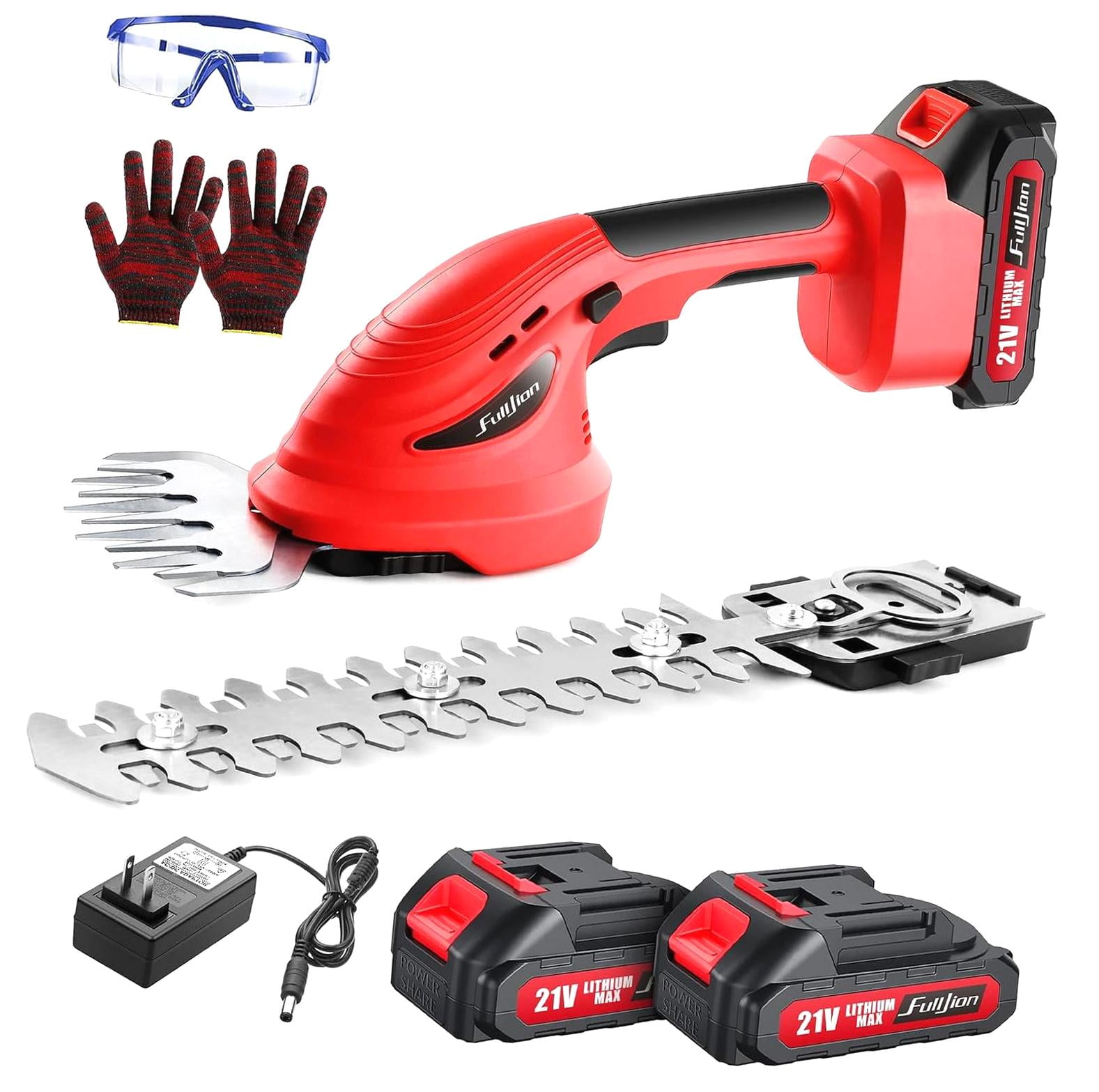 Hyjoy Cordless Hedge Trimmer, Dual Function Hedge and Grass Shears, 21V ...