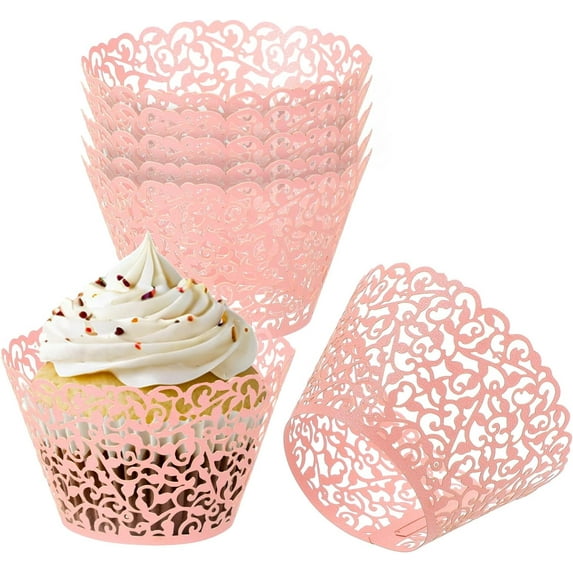 Hyjoy Cupcake Wrappers Paper, 50 Pack Baking Cups Standard Vine Decoration for Anniversary ...