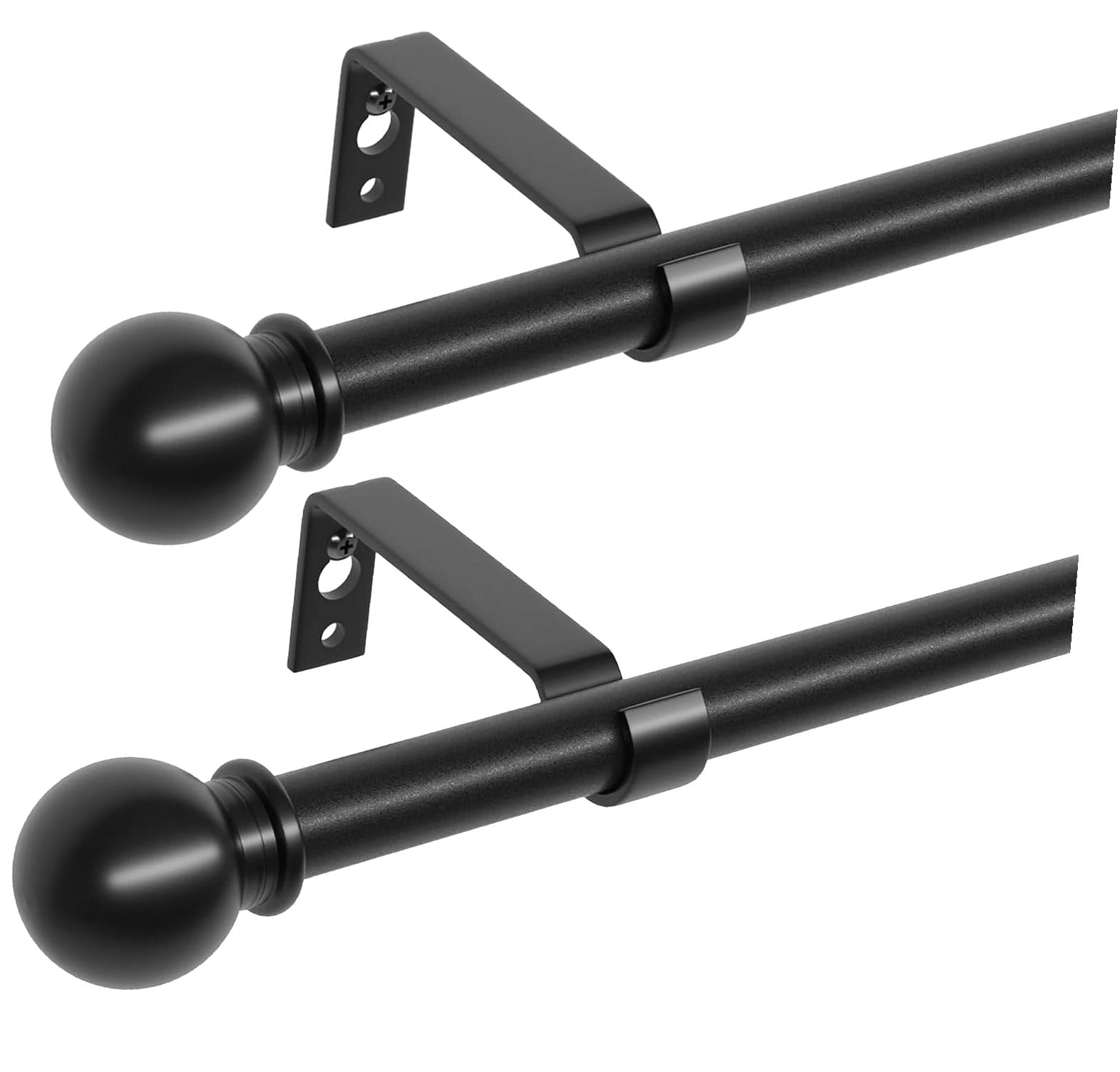 Hyjoy Curtain Rods for 66 to 120 Inches, 2 Pack Long Curtain Rod with ...