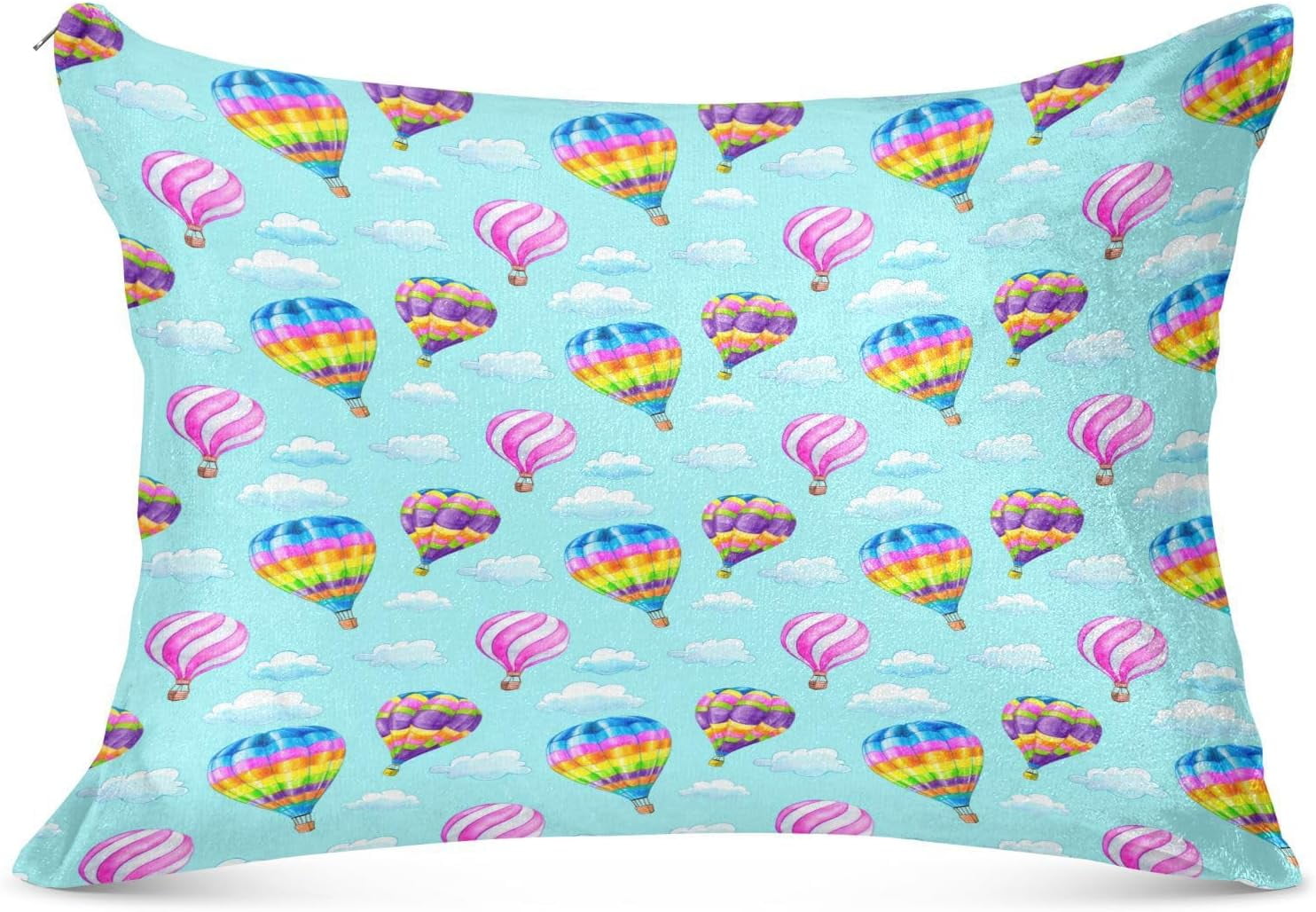 Hyjoy Cute Hot Air Balloons Body Pillow Cover with Zipper, Soft and ...