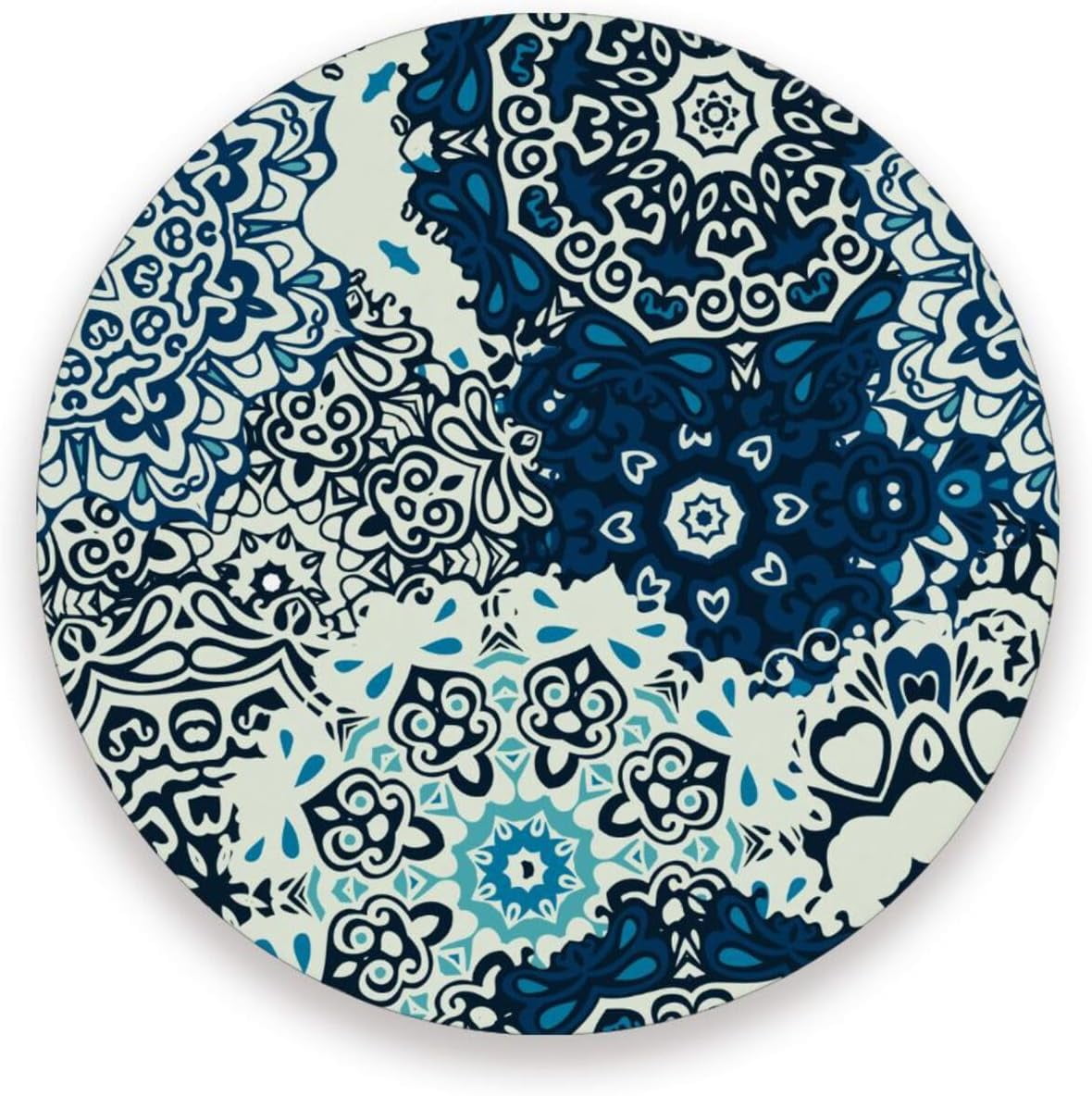 Hyjoy Damask Texture Coasters for Drinks Set of 2, Absorbent Ceramic ...