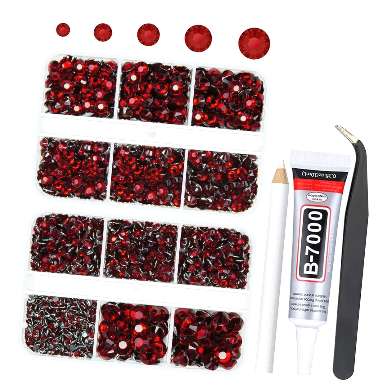 Hyjoy Dark Red Rhinestones for Crafting 2mm 3mm 4mm 5mm 6mm Maroon ...